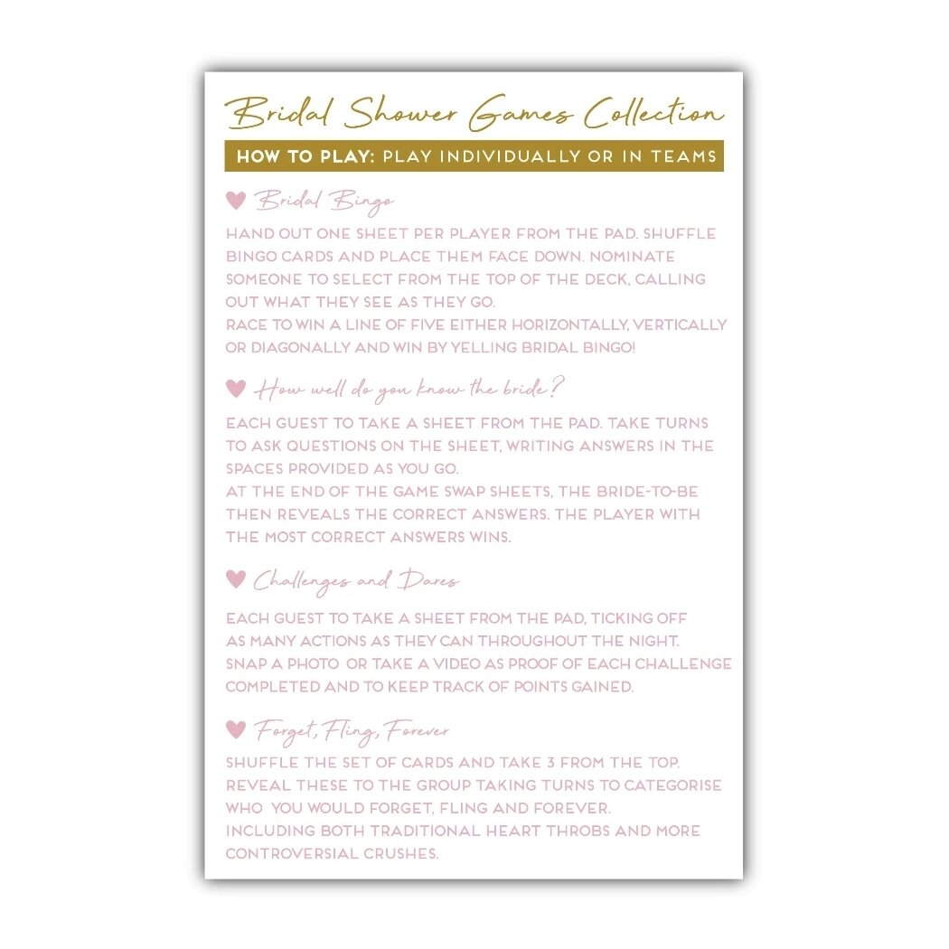 Bridal Shower Games Collection