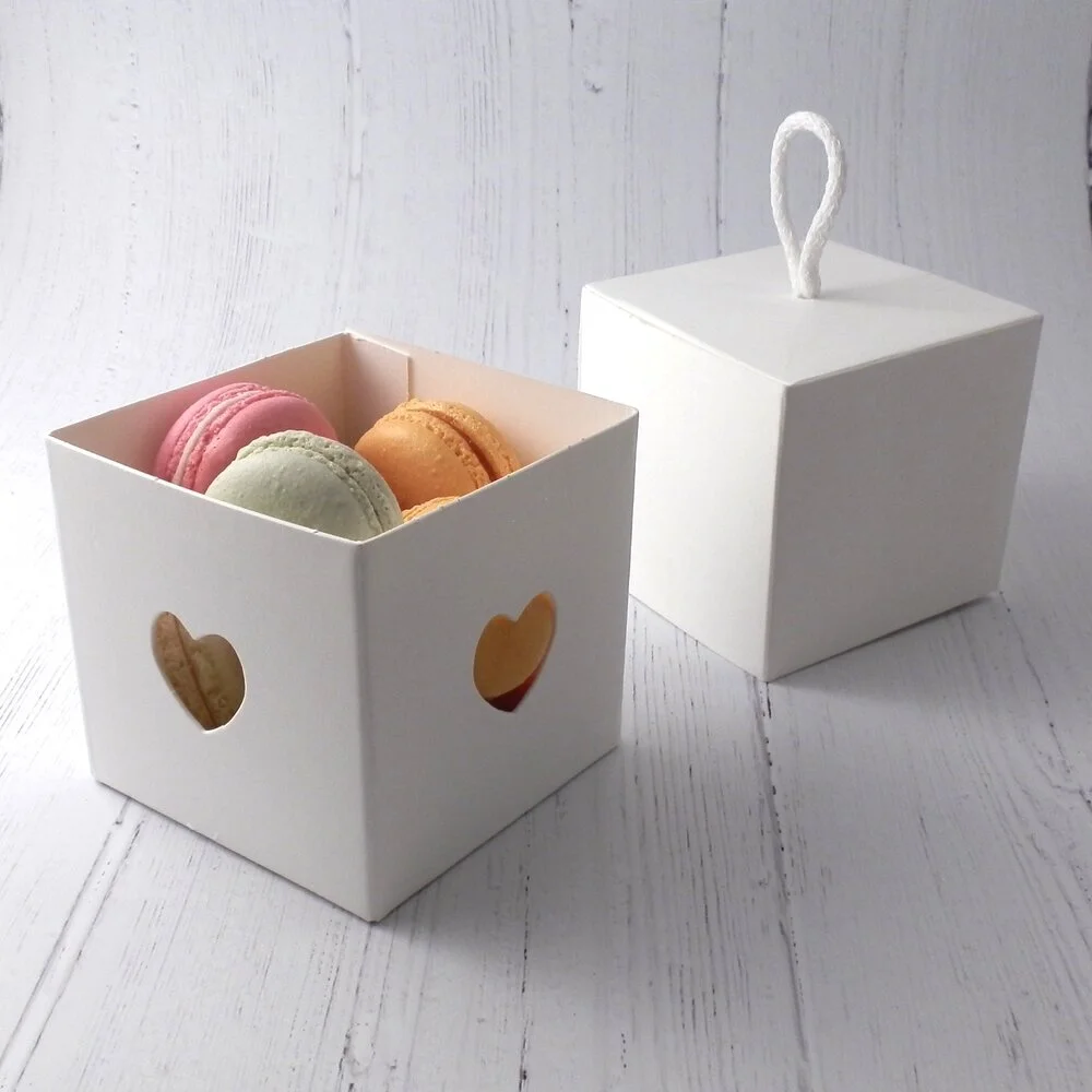 Clear Square Macaroon box for 2 macaroons: Pack of 10