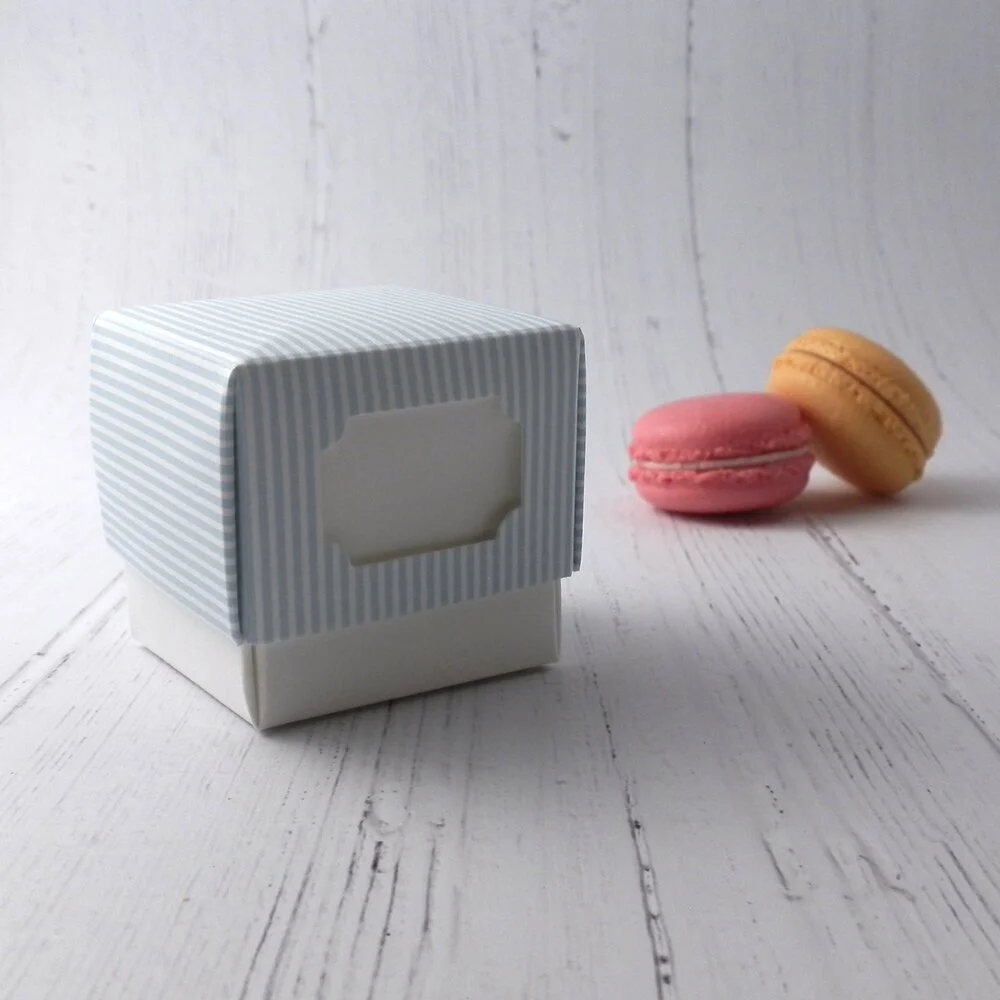 Clear Square Macaroon box for 2 macaroons: Pack of 10