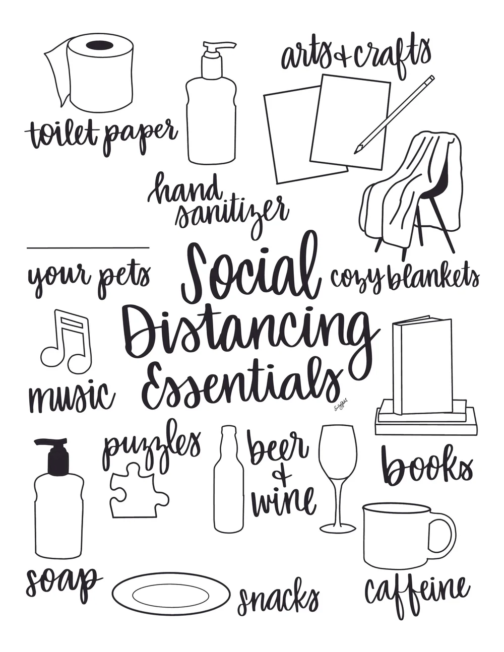 Social Distancing Coloring Sheet — emilystahldesignco