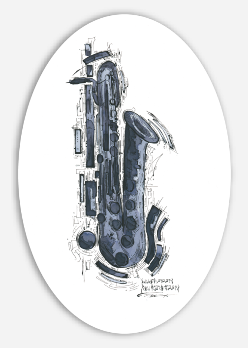 Baritone Saxophone Sticker — Tony Hollums Artist