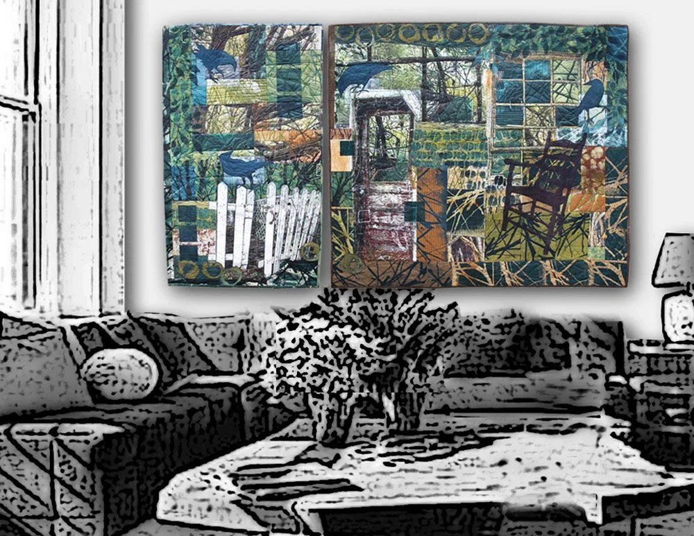 They Built Their House of Twigs II– 2-panel Art Quilt — Bobbi Baugh Studio