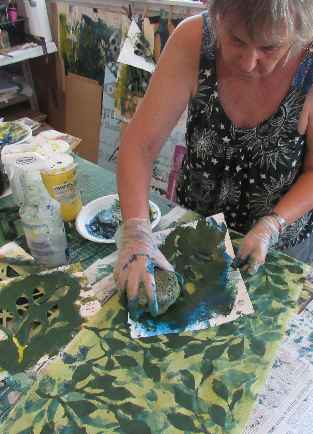 All in green: Leaves and shapes — Bobbi Baugh Studio