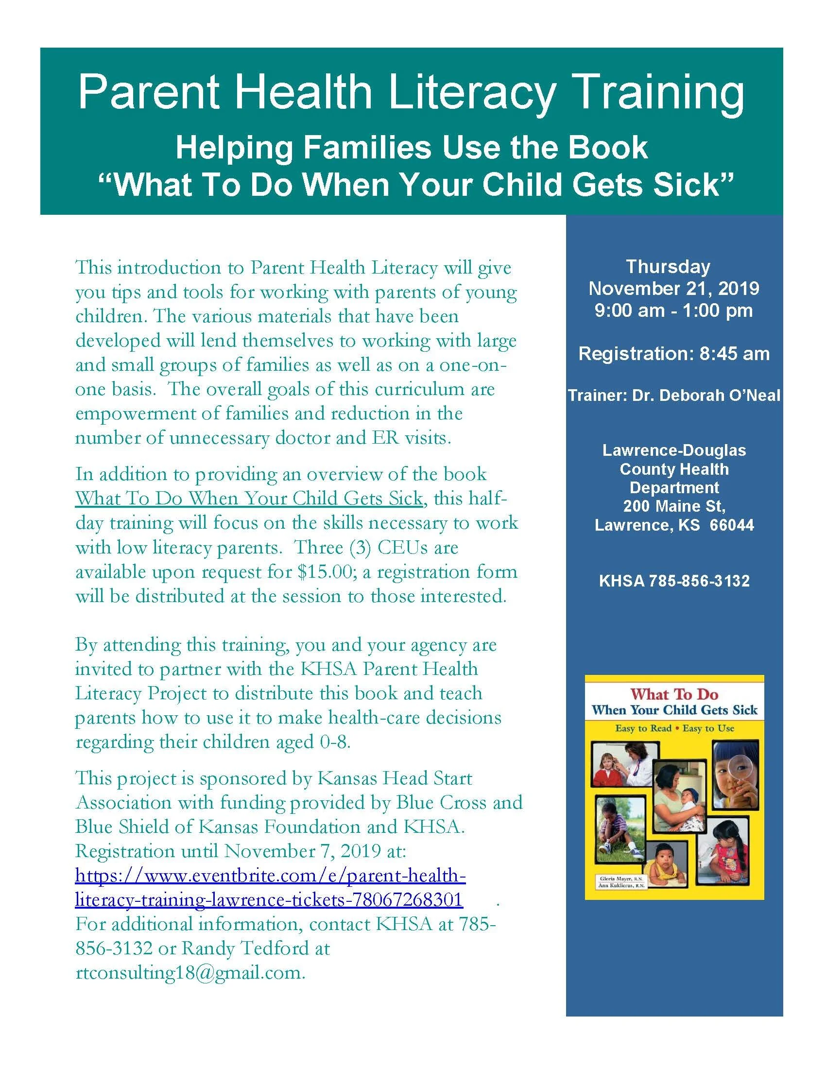 Parent Health Literacy Training--Lawrence — Kansas Head Start Association