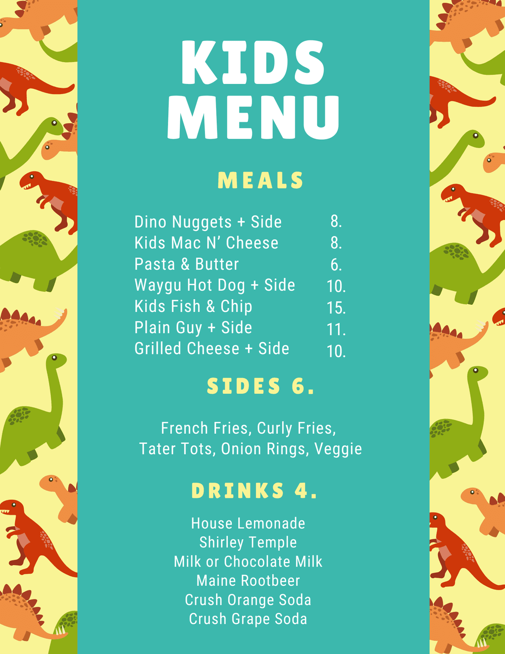 Kids Menu — ritcey east