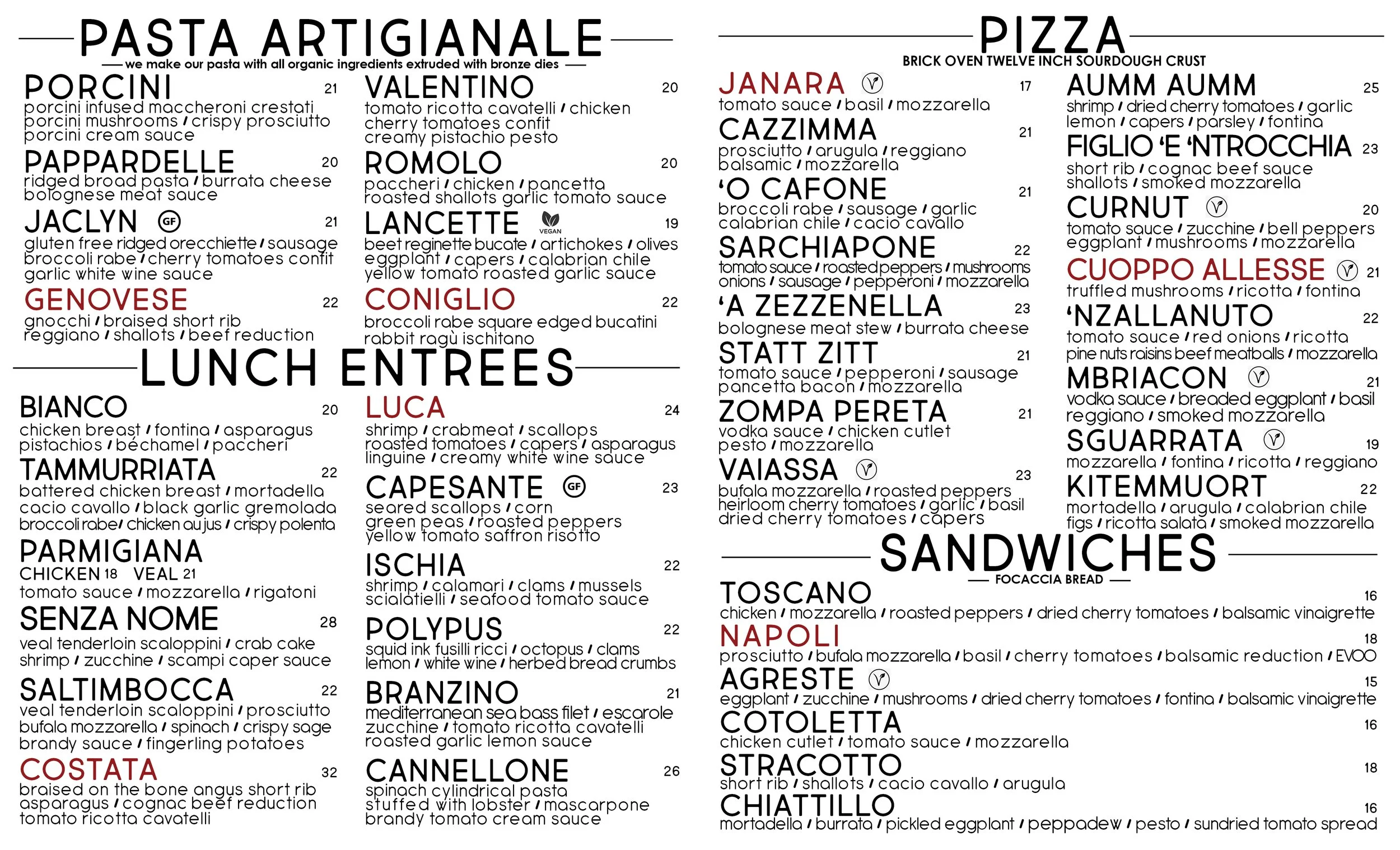 Lunch — Luca's Ristorante