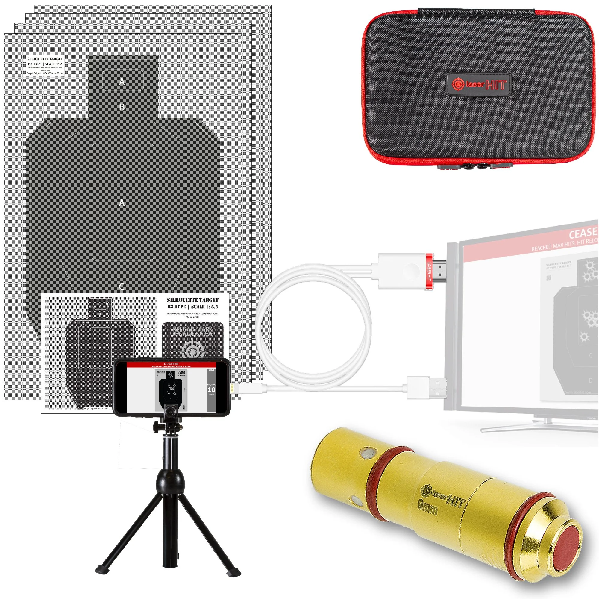 Dry Fire Laser Training Kit: $87. TV mirroring: add $39. More calibers ...