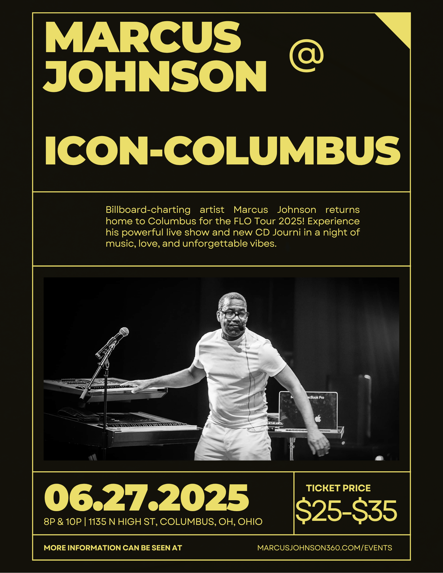 Marcus Johnson FLO Tour 2025 @ Icon Jazz Lounge - Columbus, OH — Marcus ...