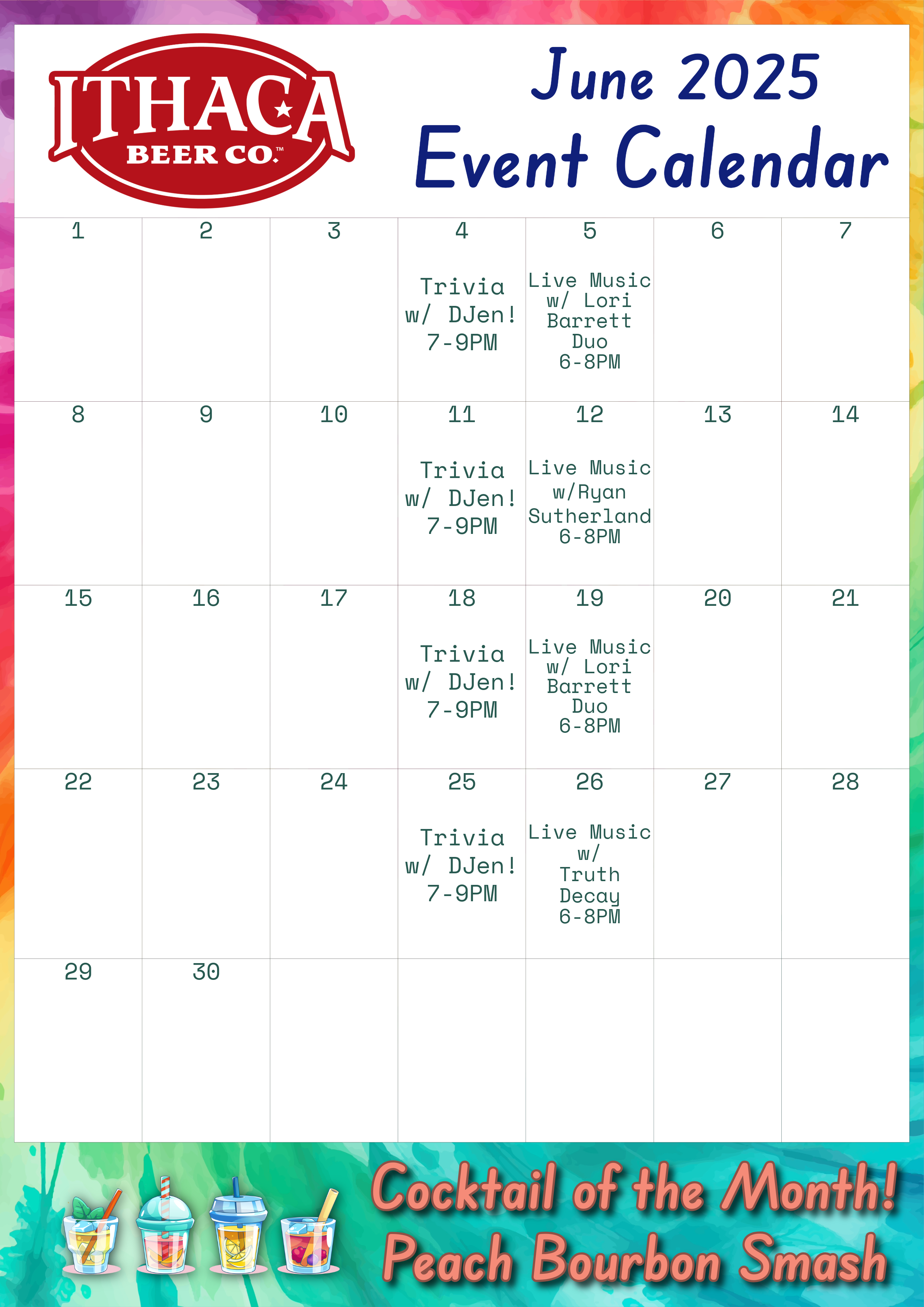 Taproom at The Brewery Menu — ITHACA BEER