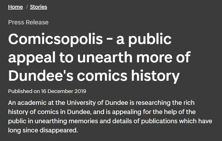 Tracing Scottish Comics History (2 of 3) by Chris Murray — Pop Junctions