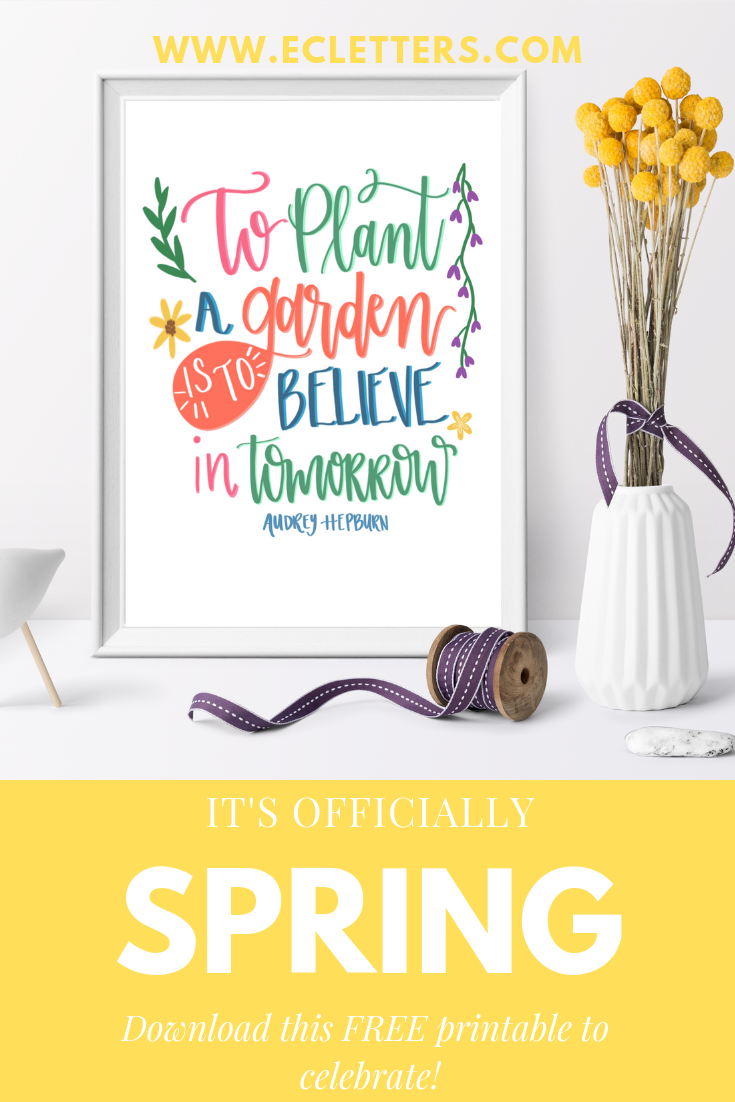 Happy Spring! Free Spring Printable — ECLetters | Maryland Calligrapher