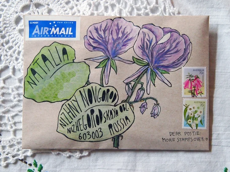 Antique botanical mail-art — Naomi Loves
