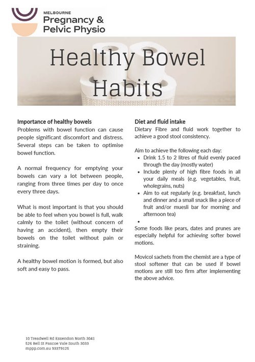Handouts — Melbourne Pregnancy & Pelvic Floor Physio