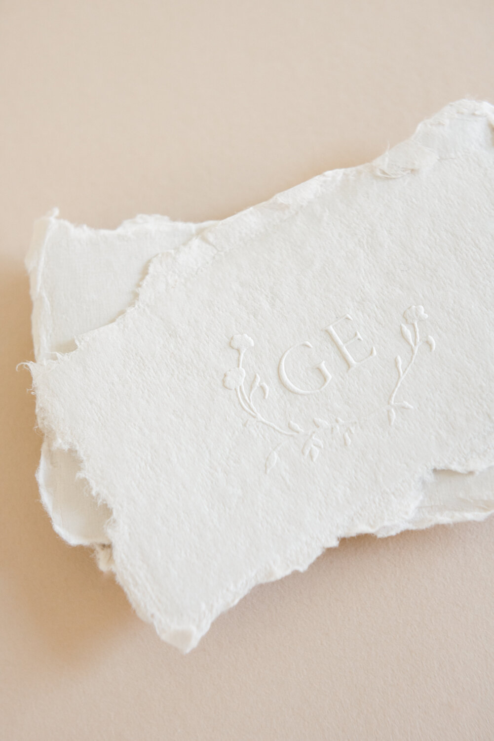 Design No.13 | Delicate Asymmetrical Laurel Monogram Paper Embosser ...