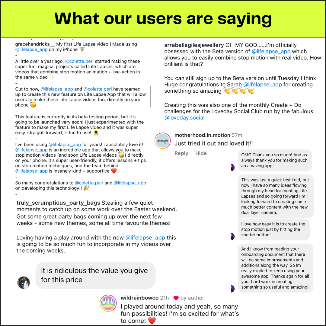 Life Lapse App: Stand out on social with stop motion.