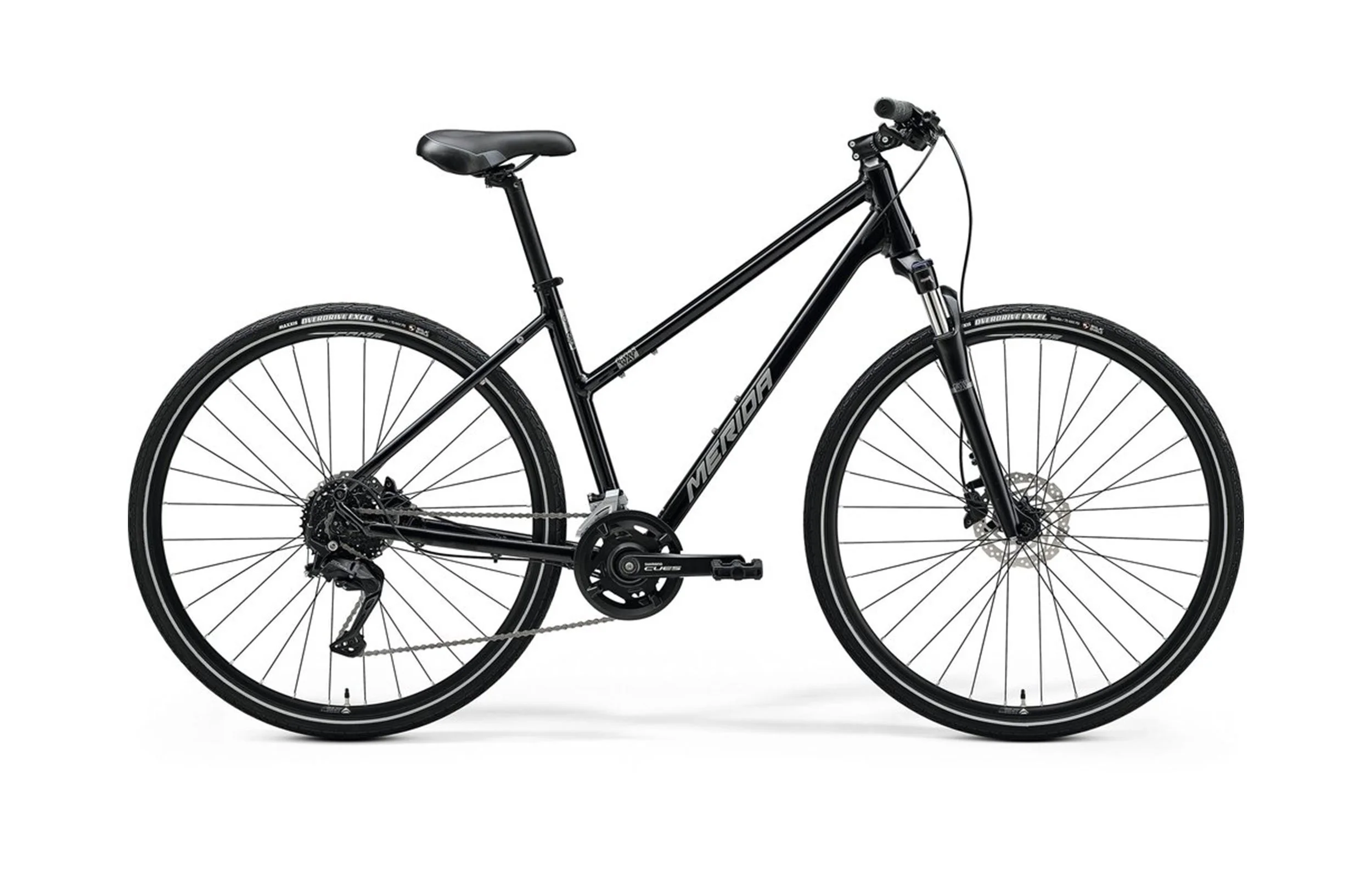 Merida Crossway Lady 100 - Glossy Black (Silver) - CUES 9-Speed | Hup ...