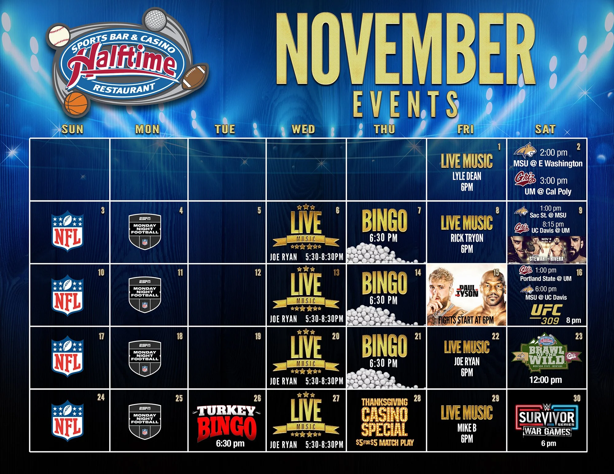 Events — Halftime Sports Bar