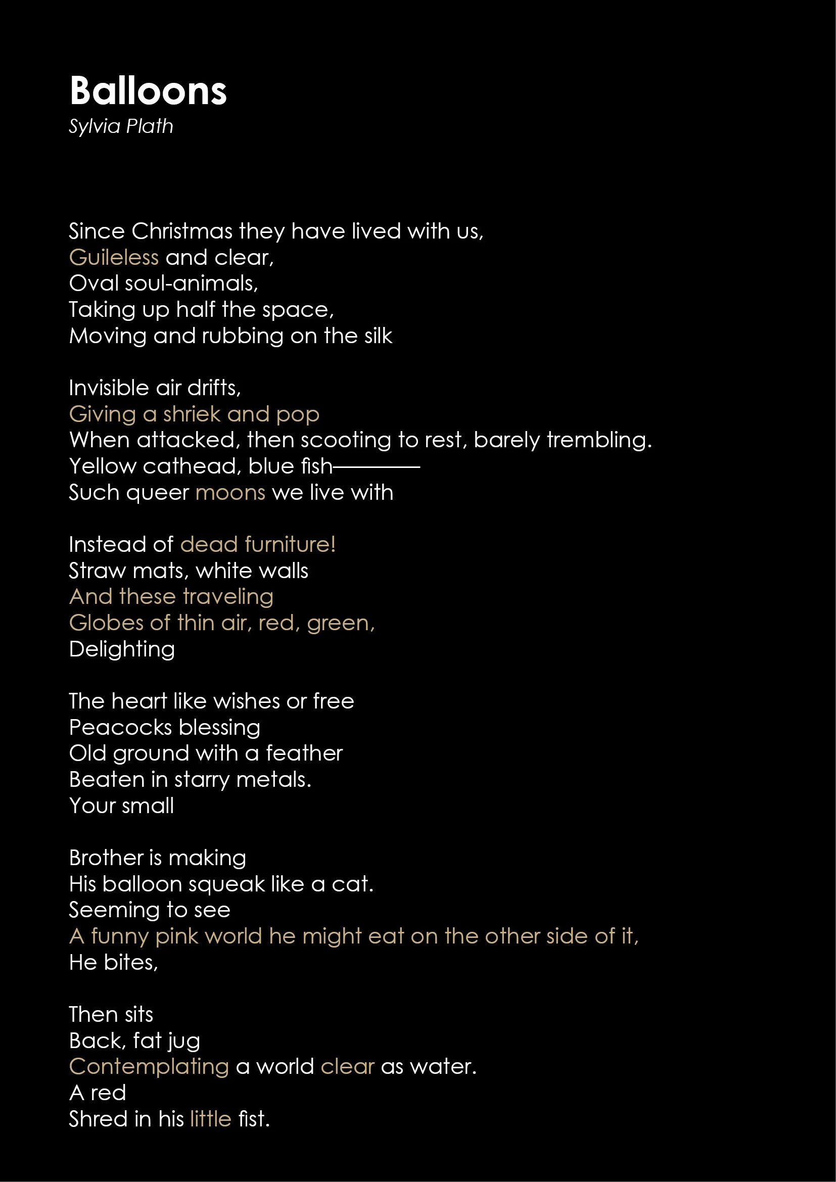 Poetry Analysis — Balloons by Sylvia Plath — AfterSkool Learning Centre