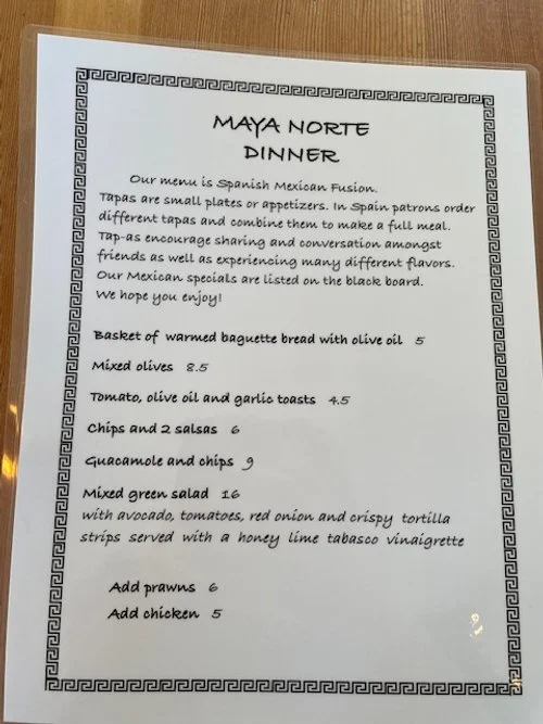 Menus — Maya Norte