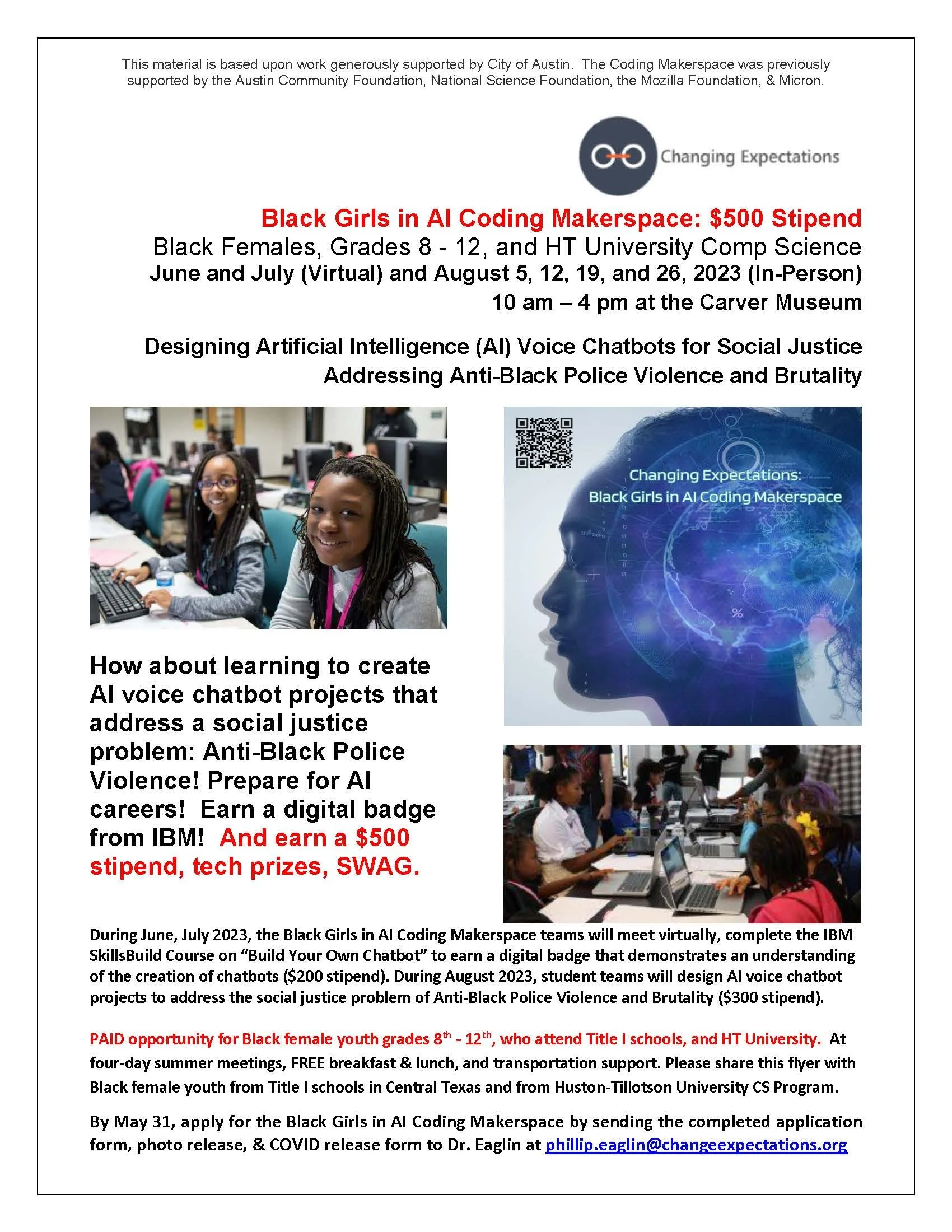 Black Girls in AI Coding Makerspace 2023 - 2024 — Changing Expectations