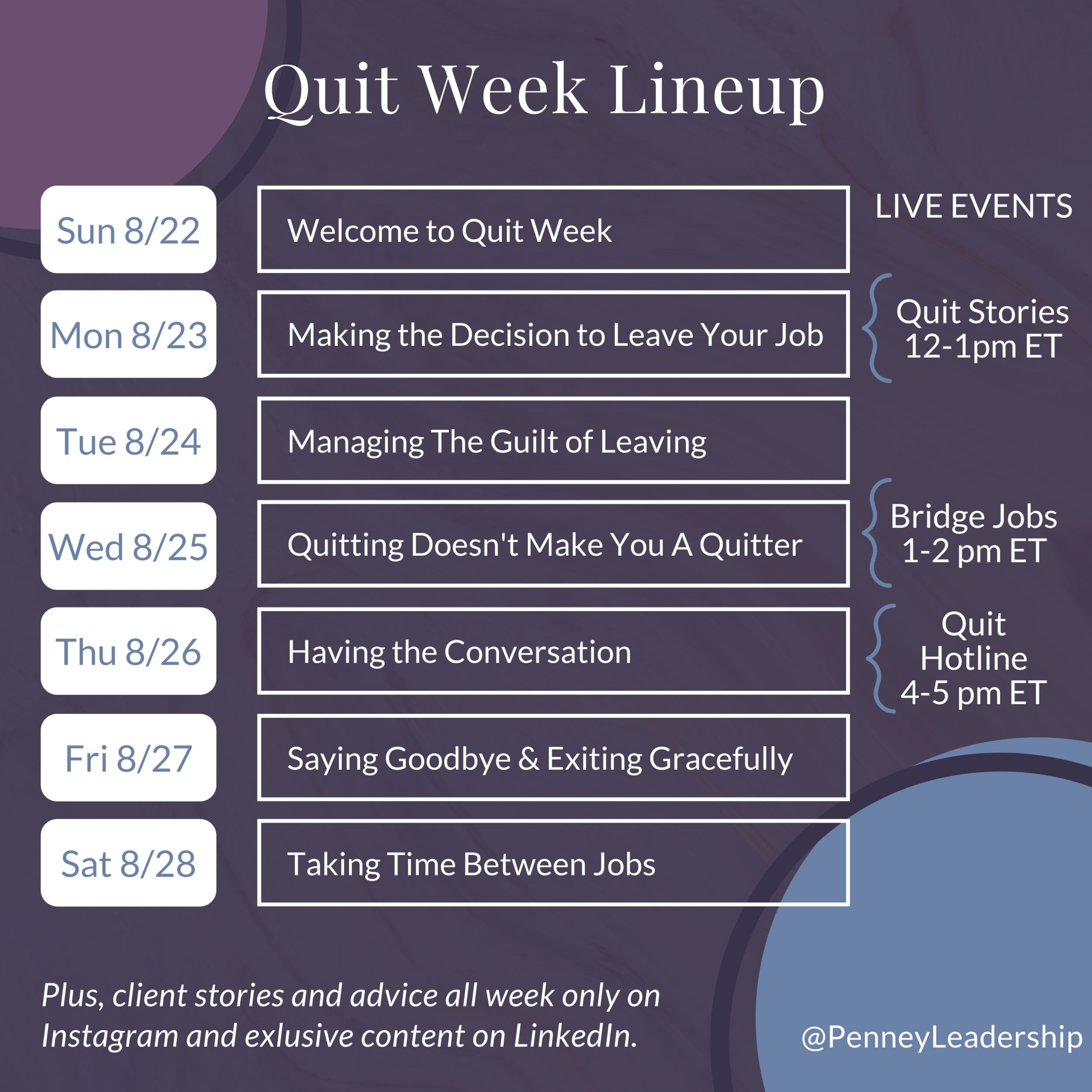 Help is Here: Welcome to Quit Week, August 22-28 — Penney Leadership