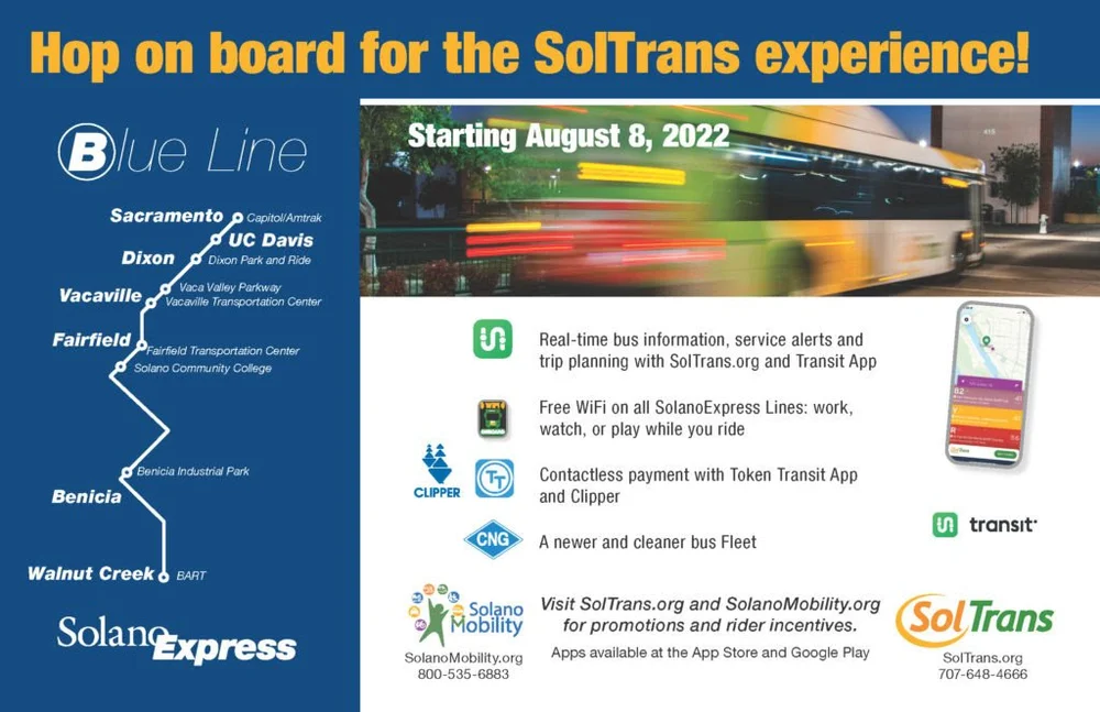 Changes Ahead for Solano Express Blue Line — Benicia Business