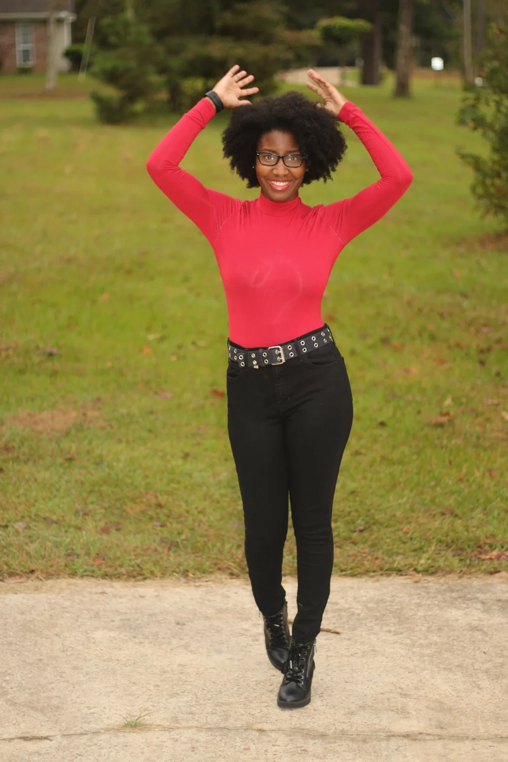 Red Bodysuit + Black Denim: Simplicity 8513 — strictstitchery