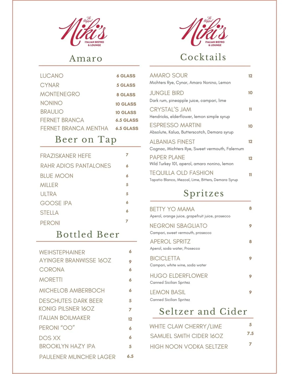 Niki's Italian Bistro & Lounge