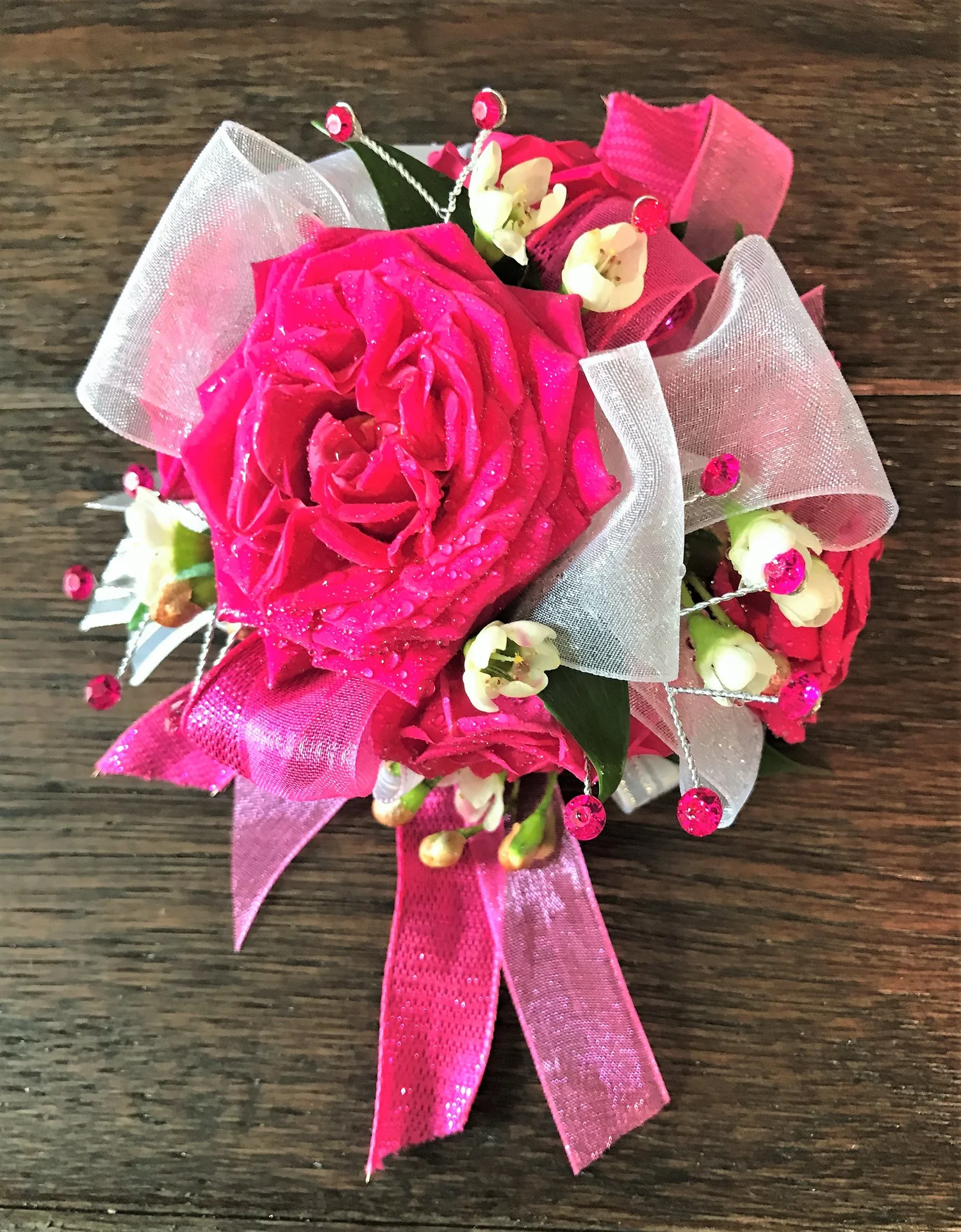 Hot Pink Rose Corsage