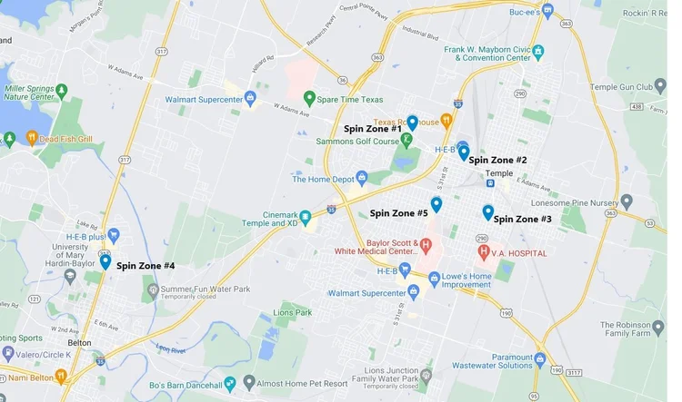 All Locations — Spin Zone coin laundry