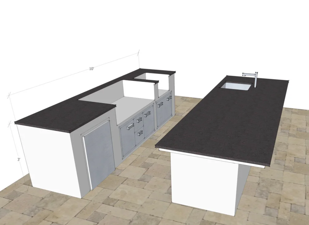 Outdoor kitchen 3D design — Superior Exteriors Custom Outdoor Kitchens ...