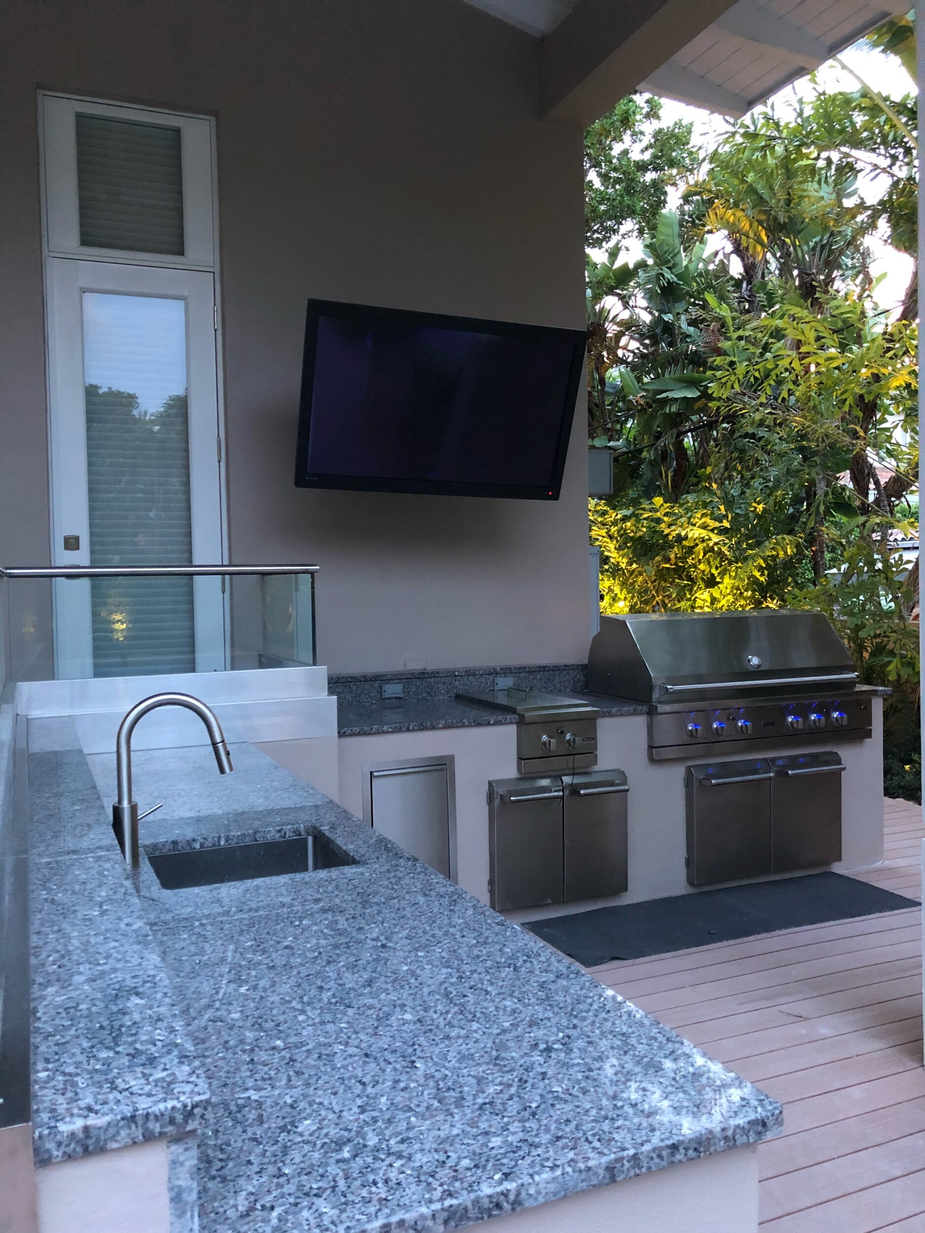 Porcelain Outdoor Kitchen countertop — Superior Exteriors Custom ...