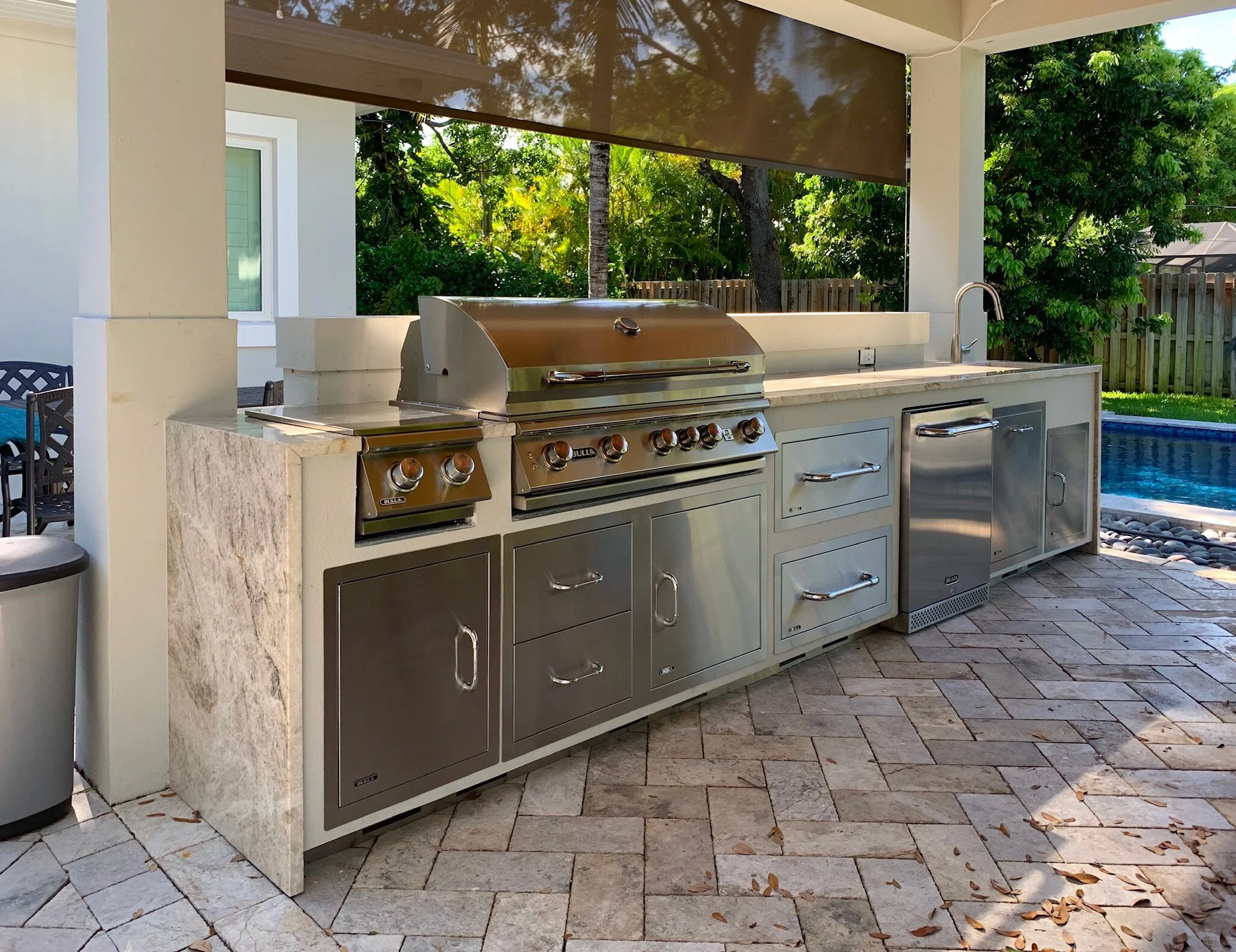 Outdoor kitchen Fascia — Superior Exteriors Custom Outdoor Kitchens Miami
