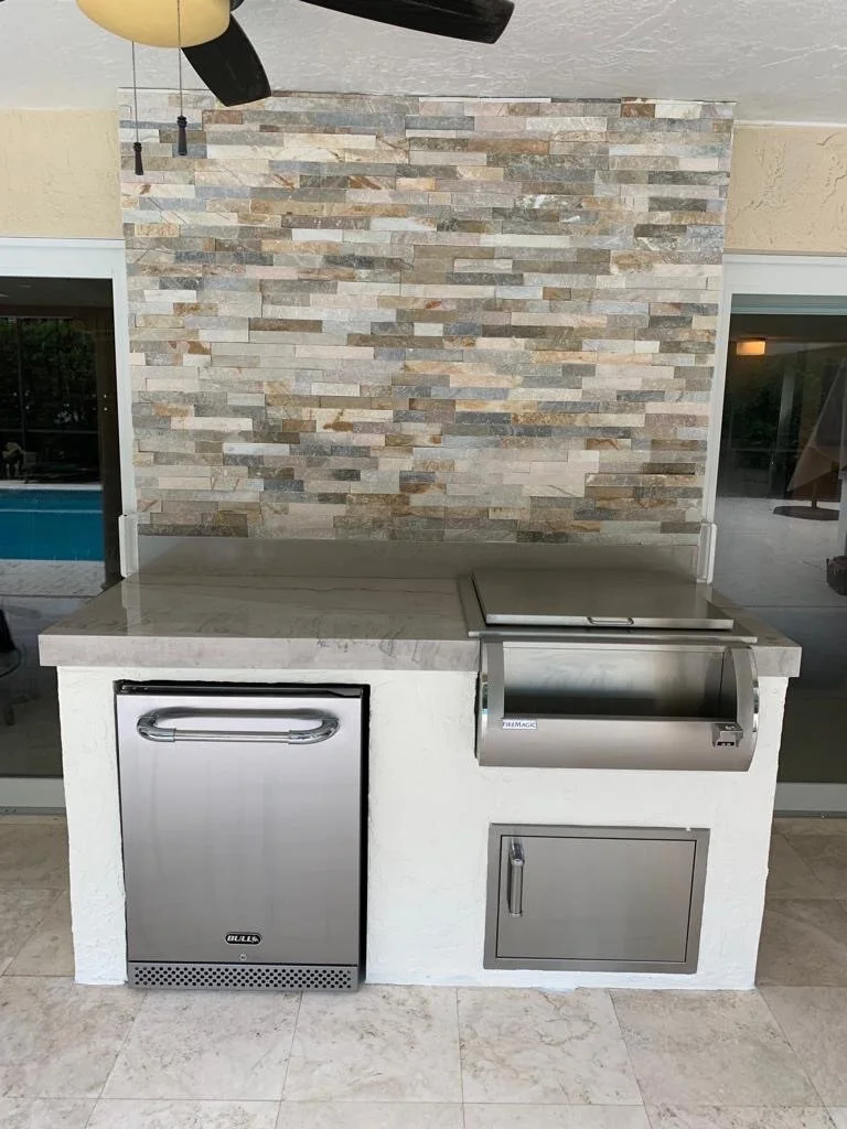Outdoor kitchen Fascia — Superior Exteriors Custom Outdoor Kitchens Miami