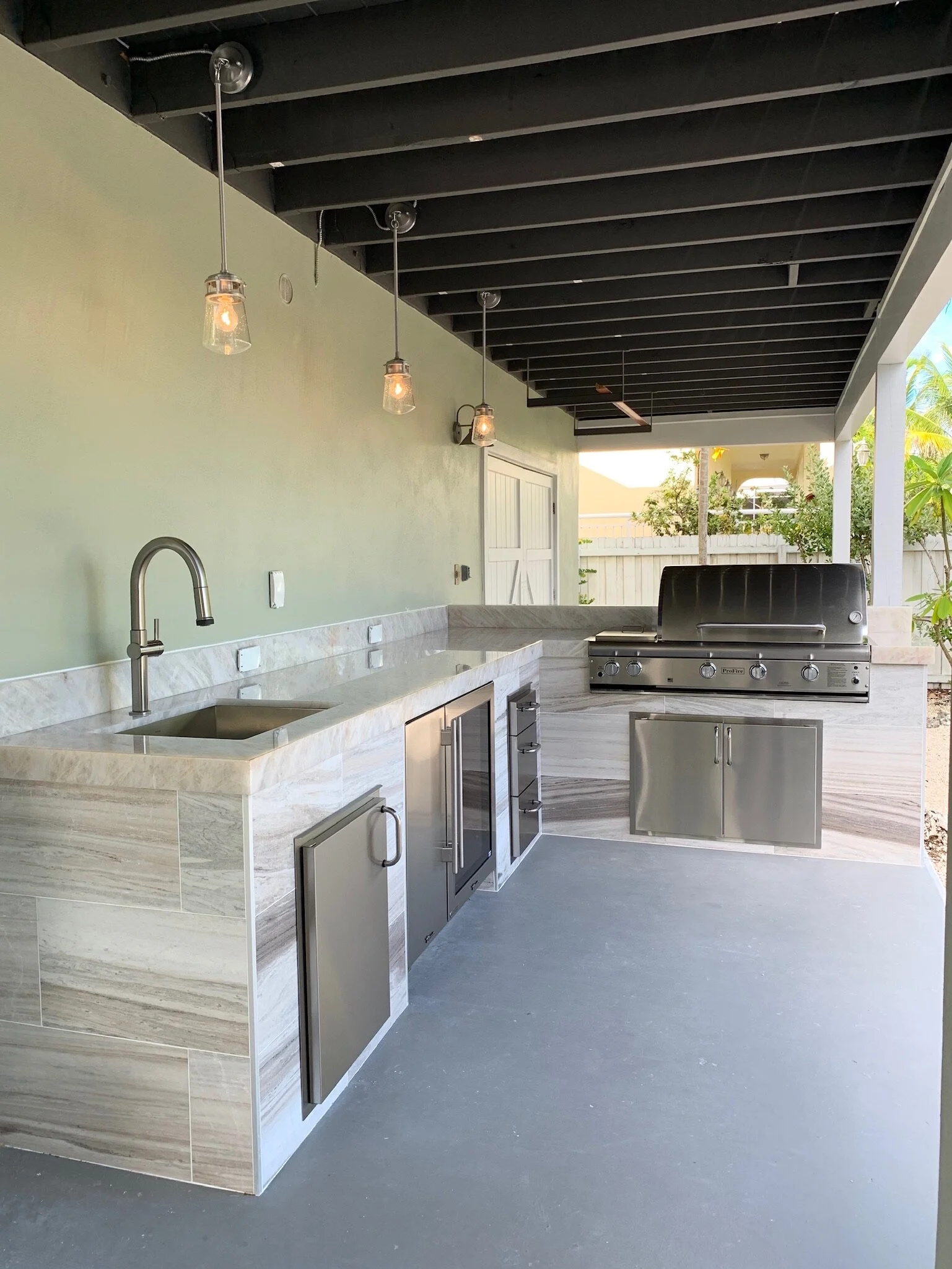 Outdoor kitchen Fascia — Superior Exteriors Custom Outdoor Kitchens Miami