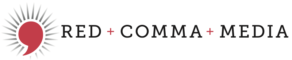 White Circle With Red Comma Logo