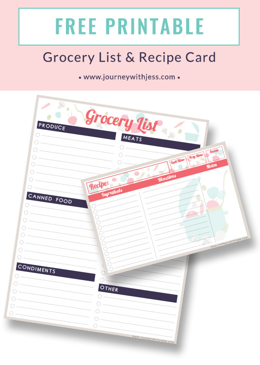 Meal Prepping for the Week + FREE Printable Grocery List & Recipe Card ...