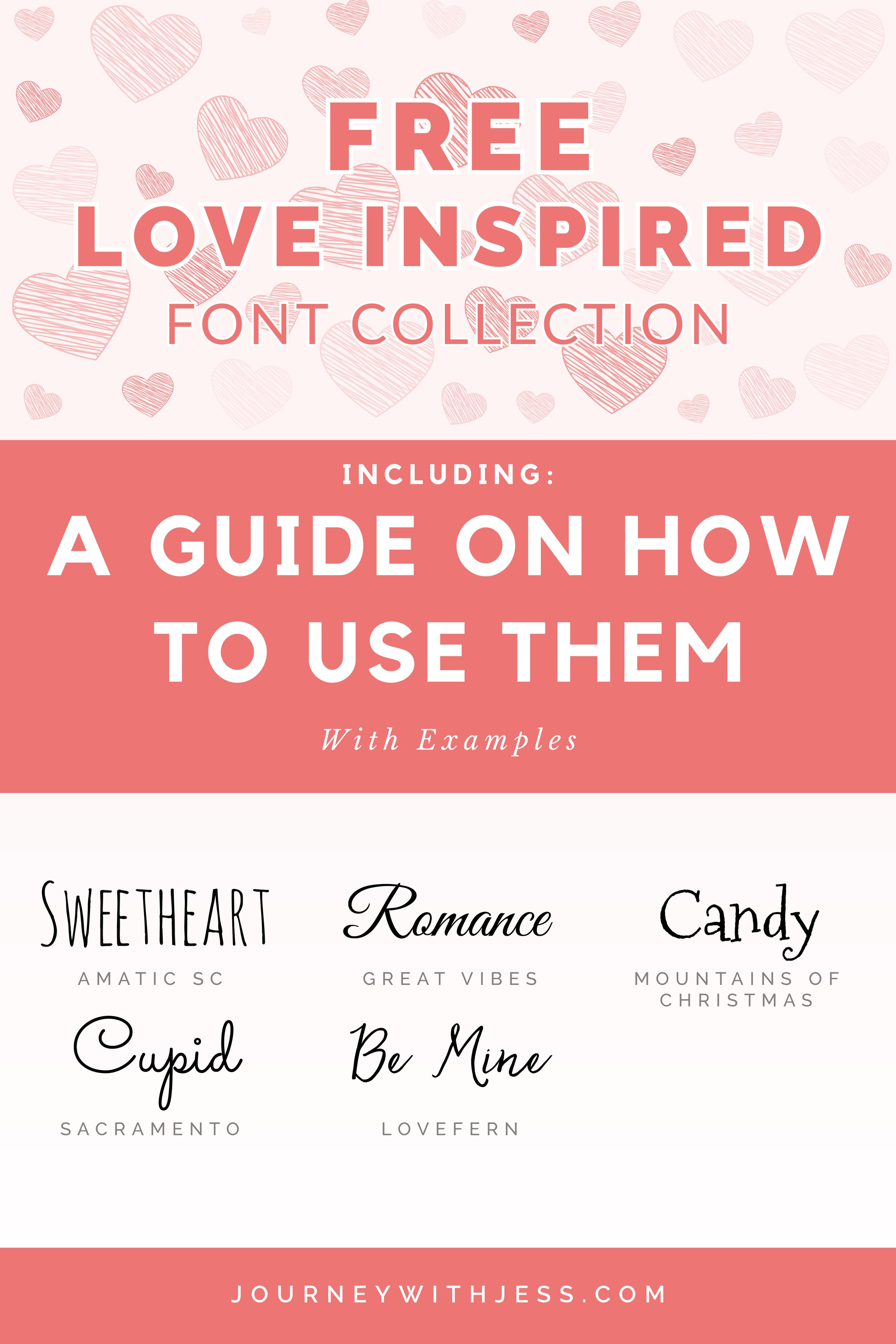 Free Font Collection: Love Inspired Fonts — Journey With Jess ...