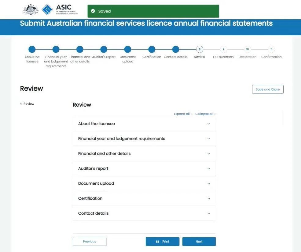 AFSL Annual Financials — Australian Audit