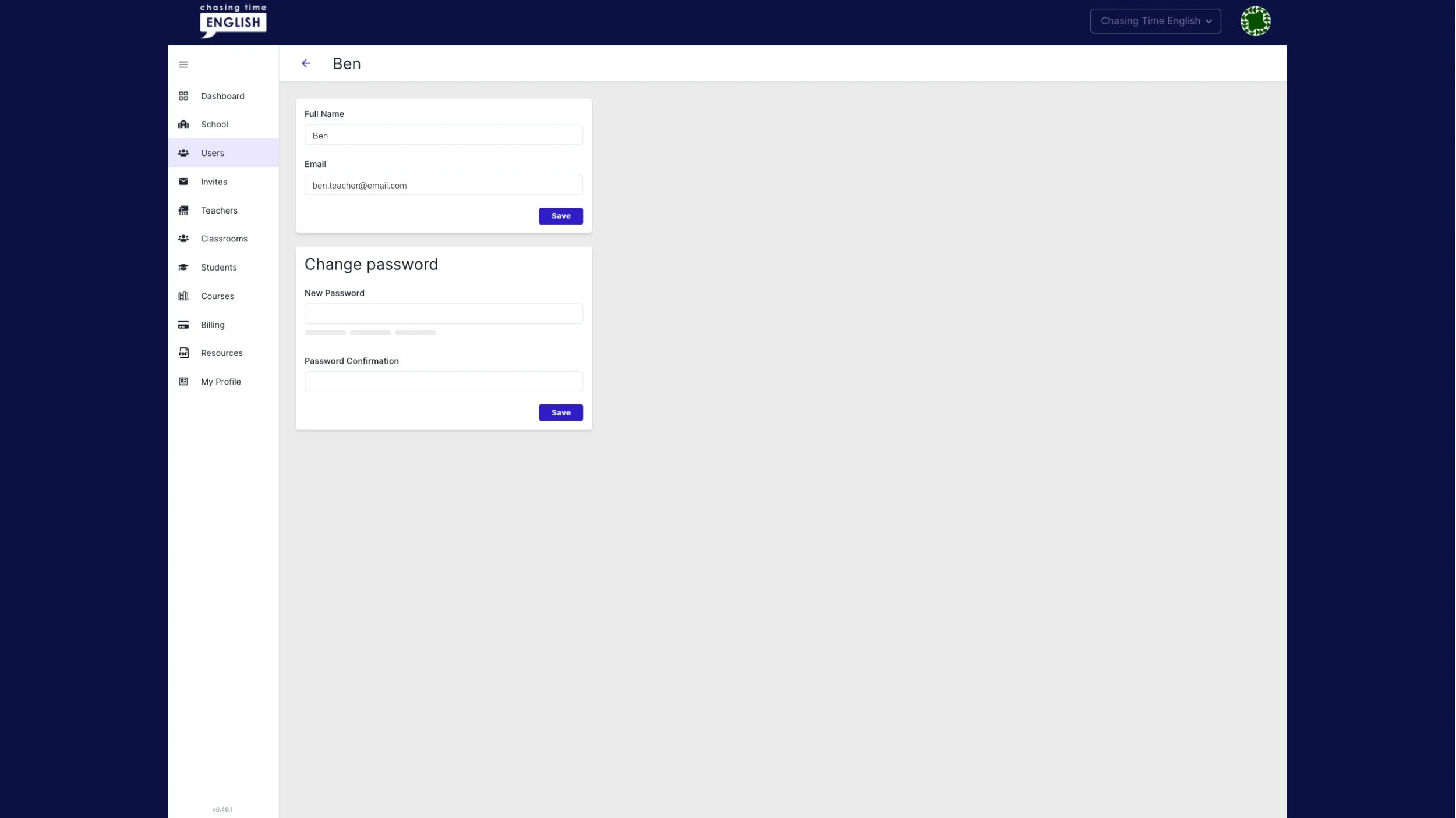 Admin instructions — Chasing Time English
