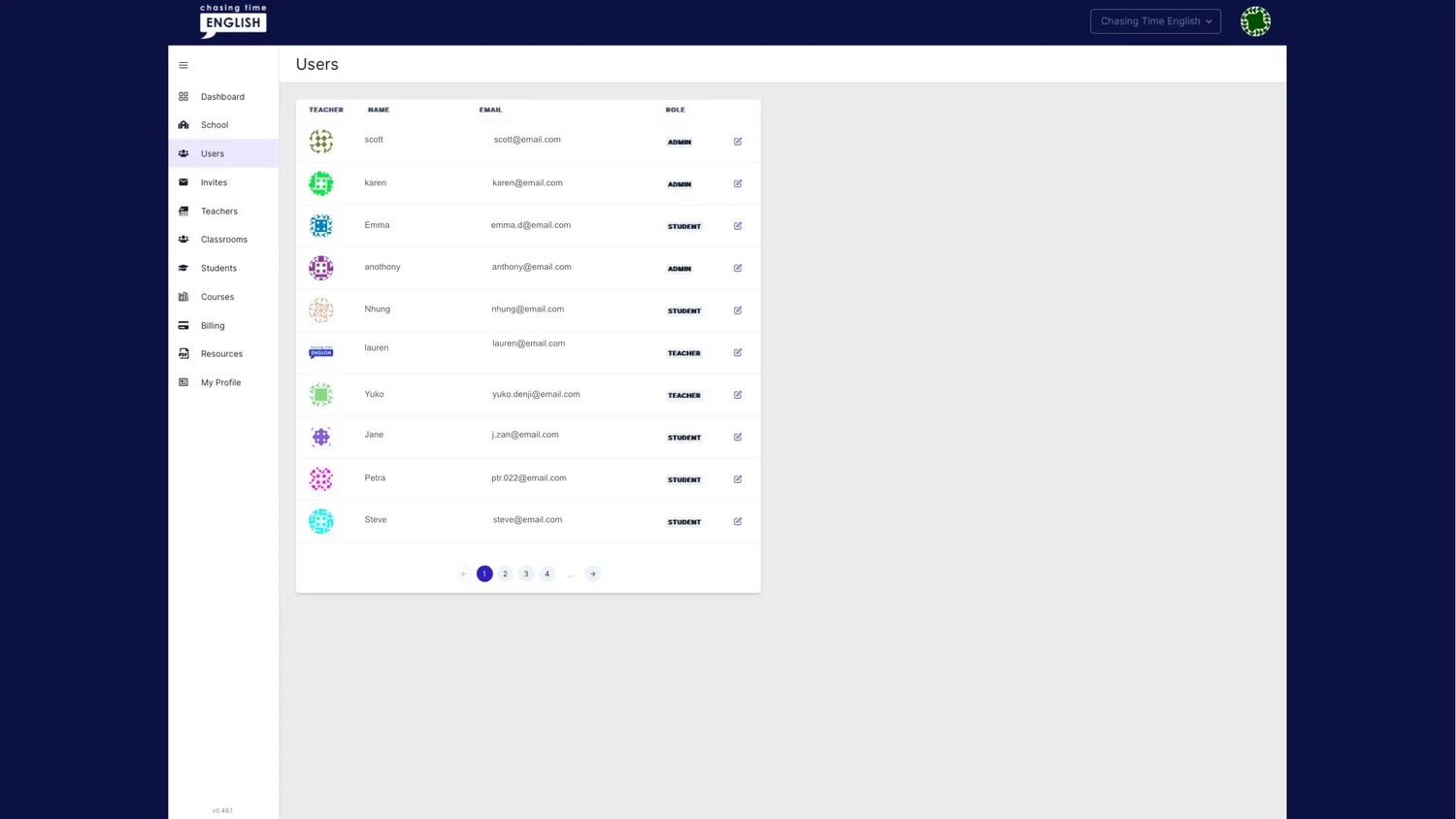 Admin instructions — Chasing Time English