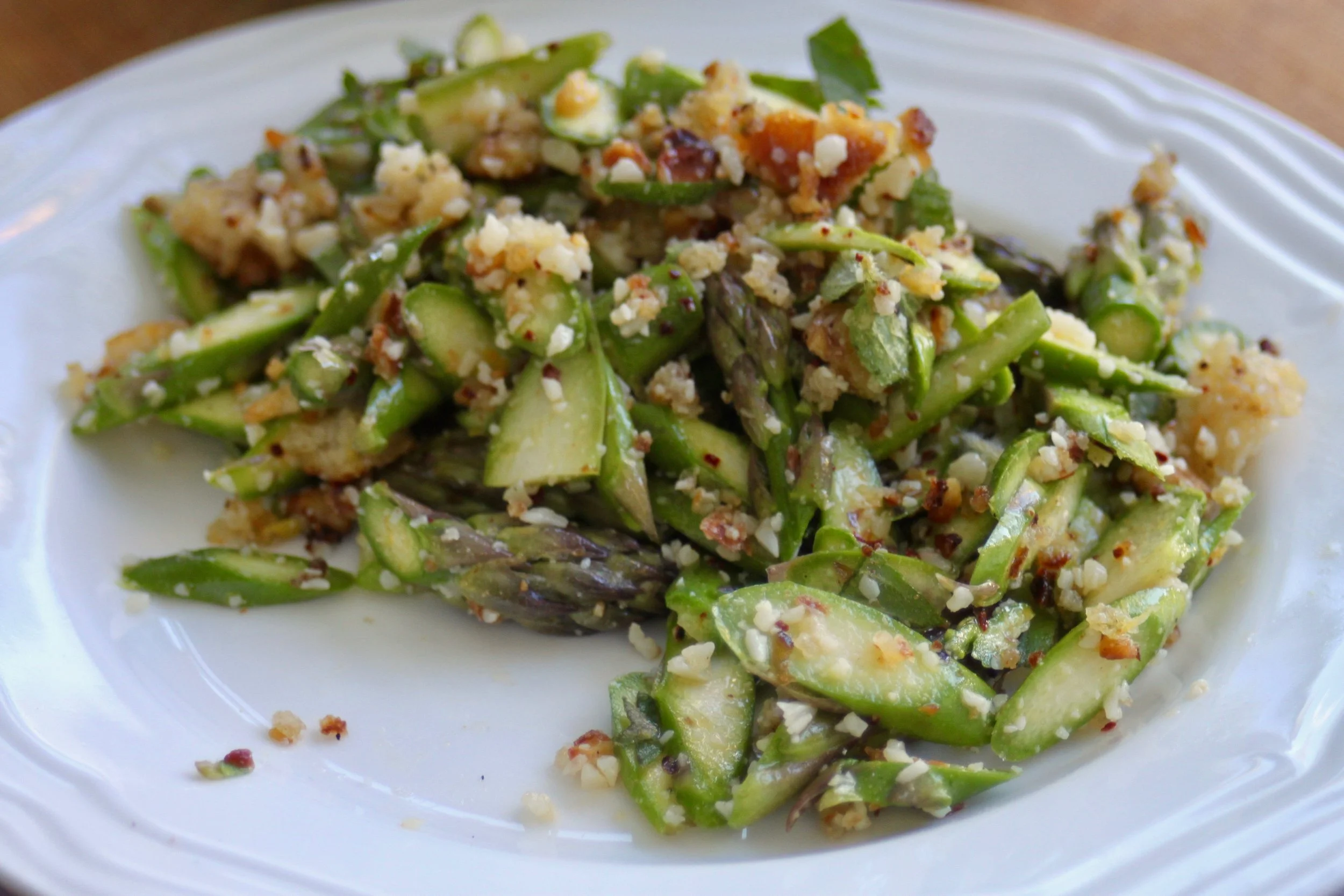Raw Asparagus Salad with Breadcrumbs, Nuts, and Herbs — Durst Organic ...
