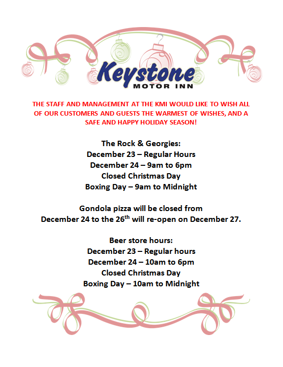 News & Special Dates — Keystone Motor Inn