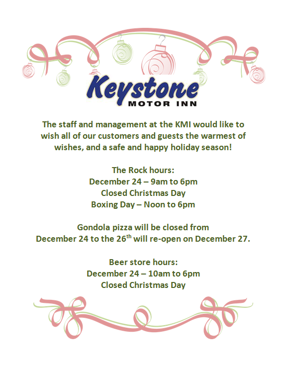 News & Special Dates — Keystone Motor Inn