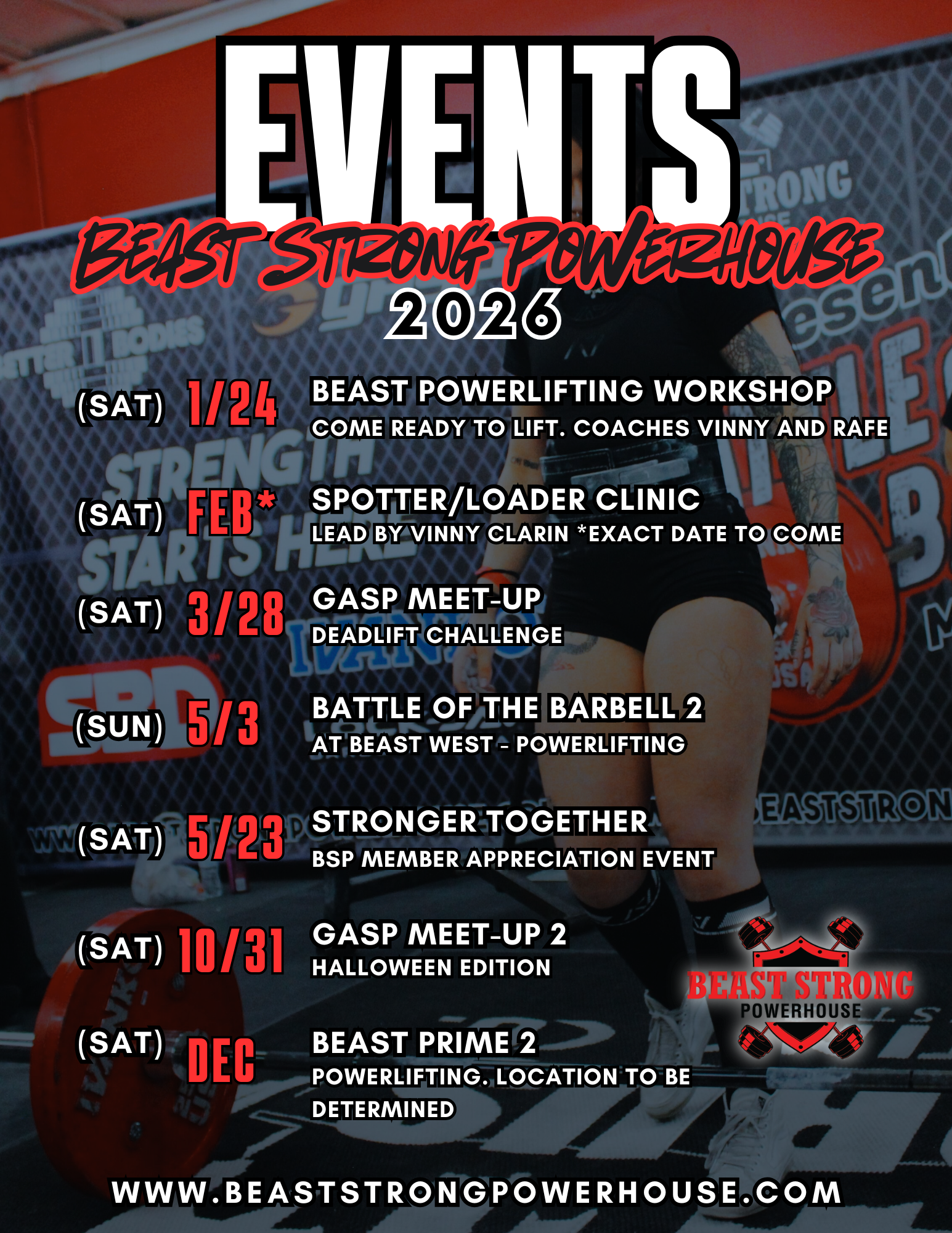 Upcoming Events — Beast Strong Powerhouse