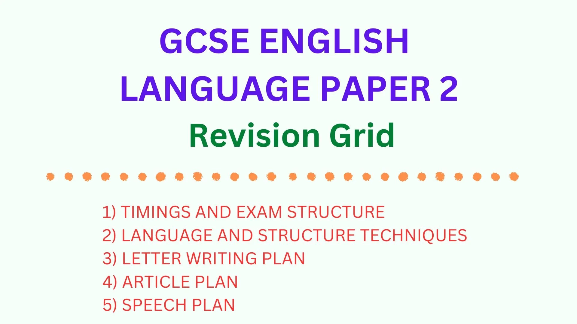 GCSE English Language Paper 2: GCSE Revision Table — First Rate Tutors