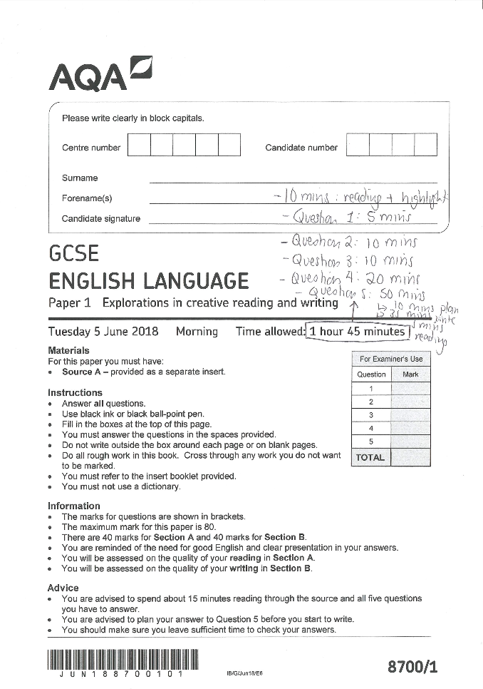 Language Paper 1 Exam: Creative Writing Plan — First Rate Tutors