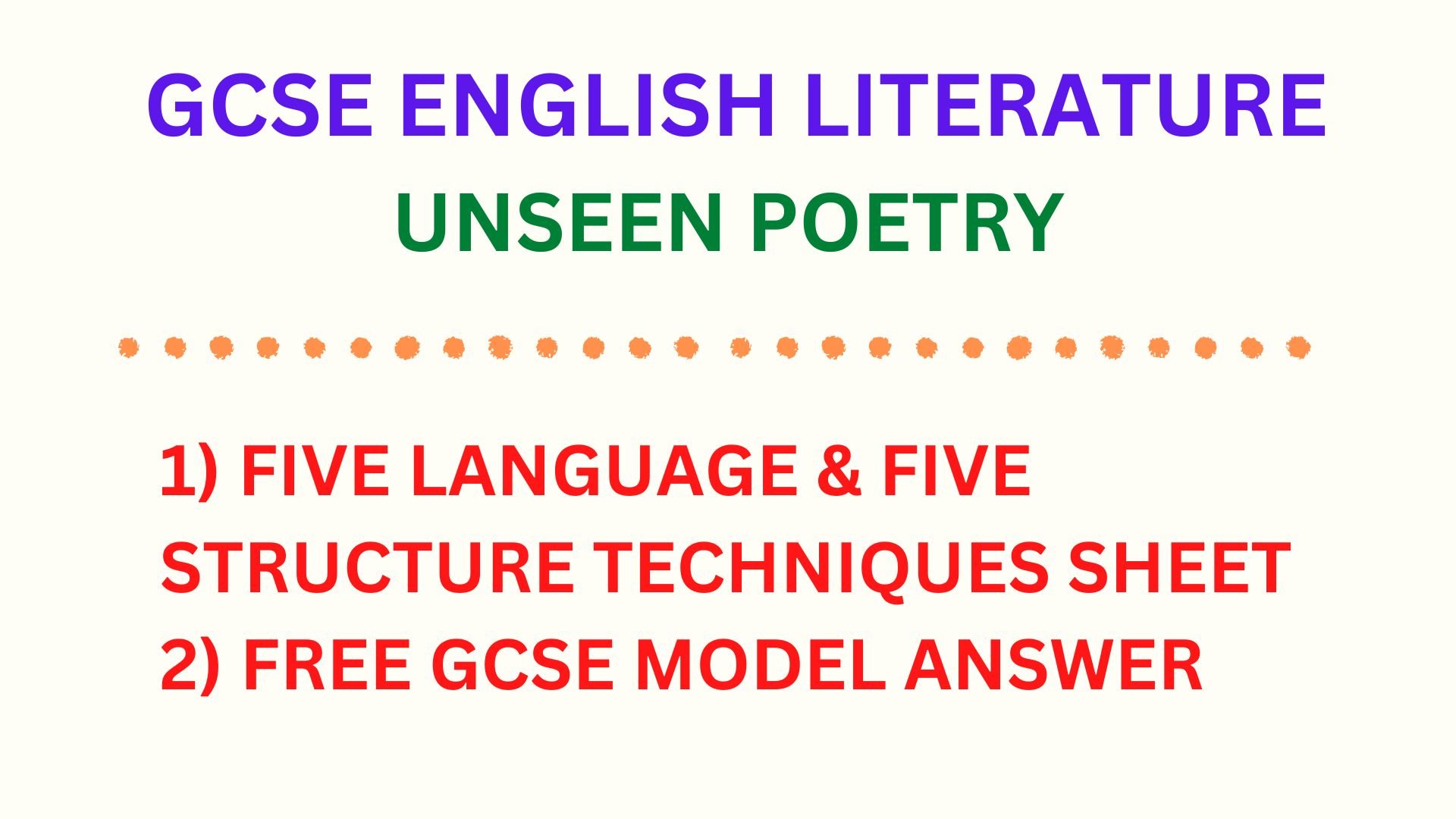 GCSE Unseen Poetry: Language and Structure Techniques — First Rate Tutors