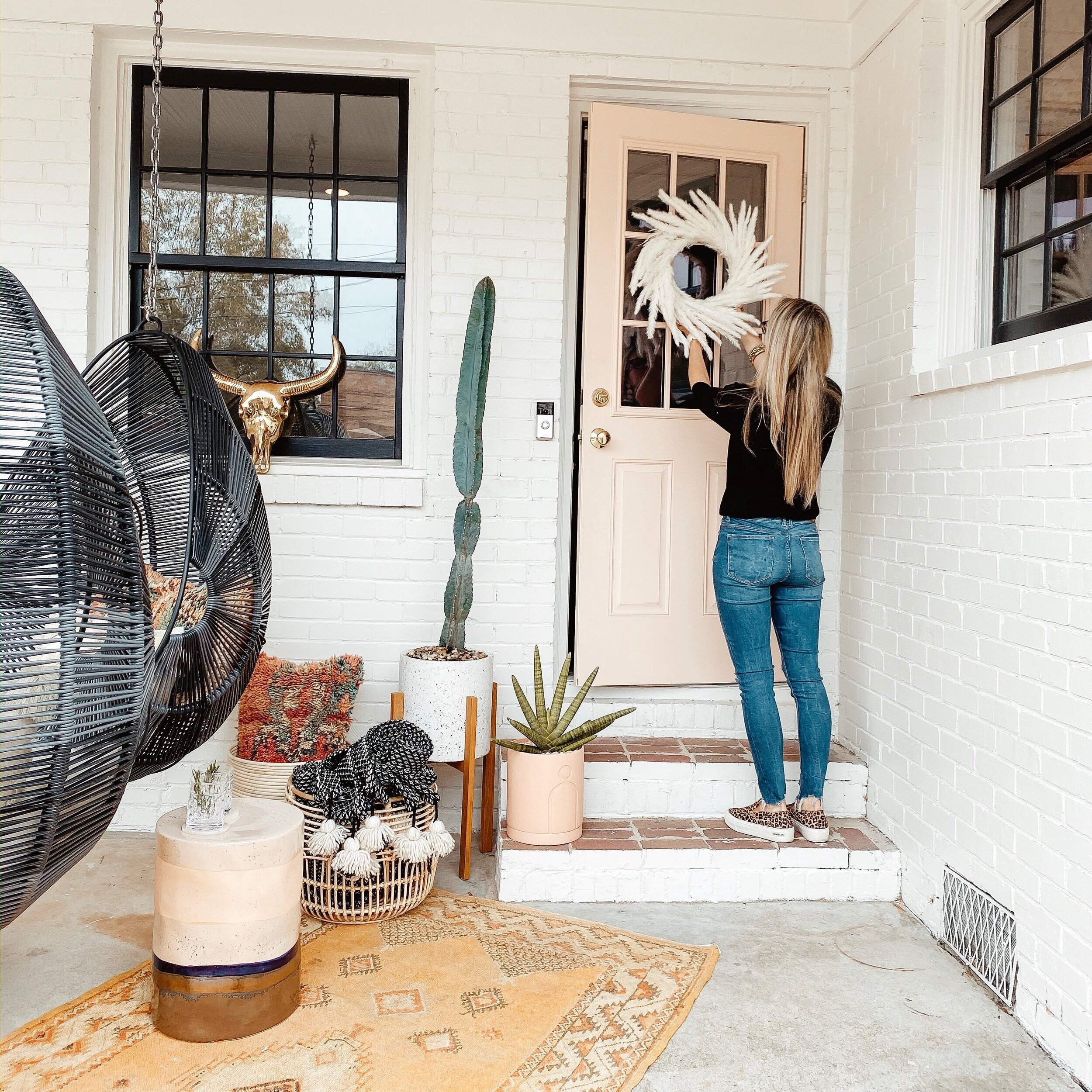 Minimalist Front Door Decor Summer Hoop Wreath Simple Spring Wreath ...