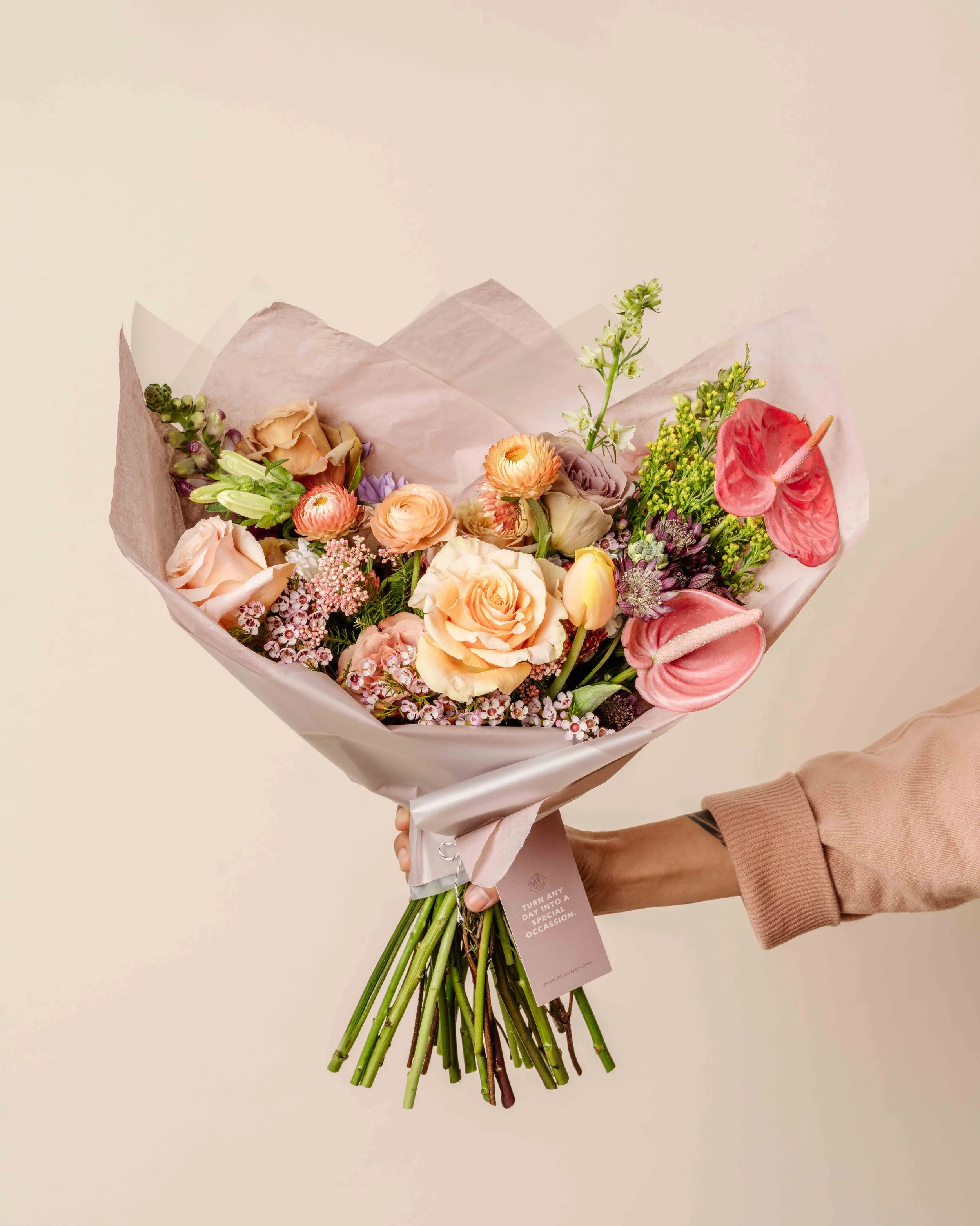 Order Flower Bouquets + Arrangements — Rose Coloured | Flower Shop ...